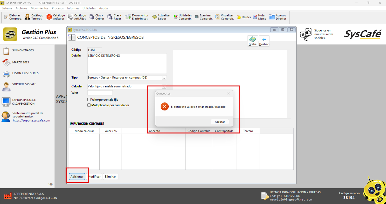 Manual de procesos contables del programa SYSCAFÉ | Ingesoftnet